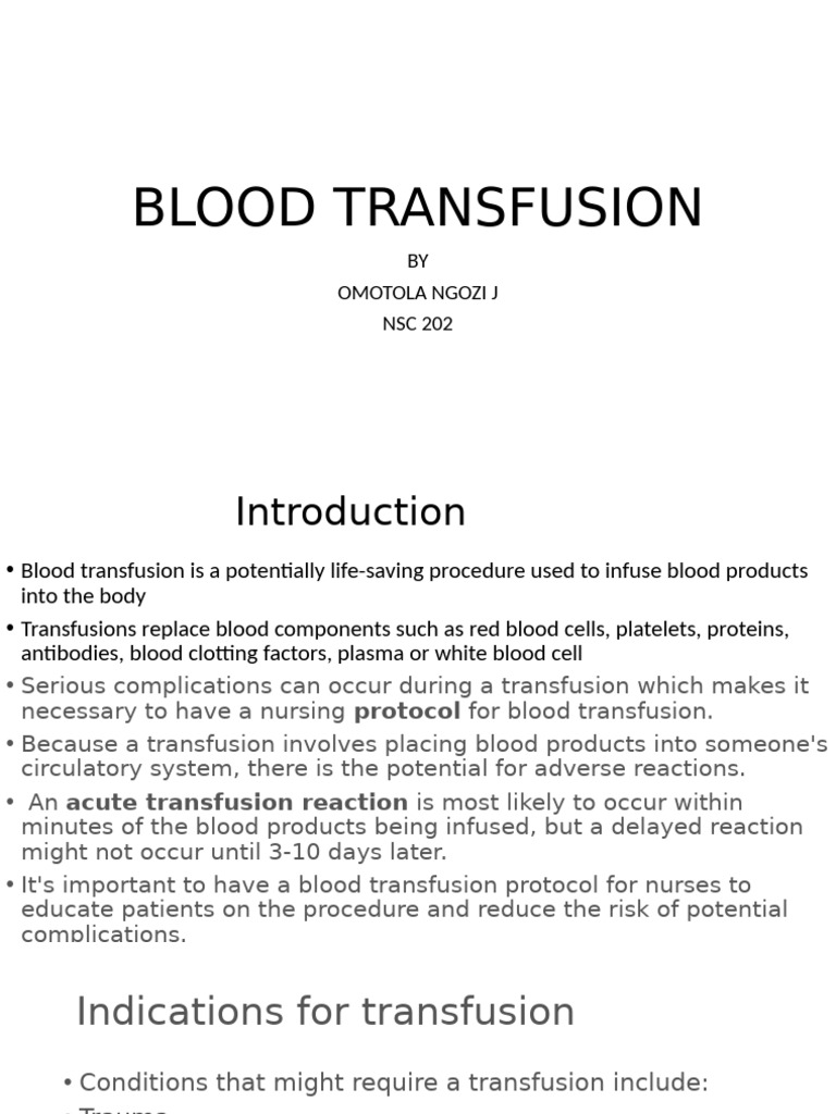 Blood Transfusion | PDF