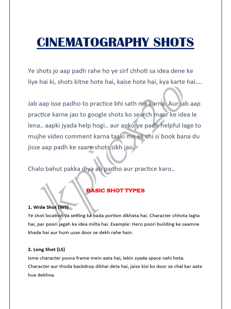 Cinematography | PDF