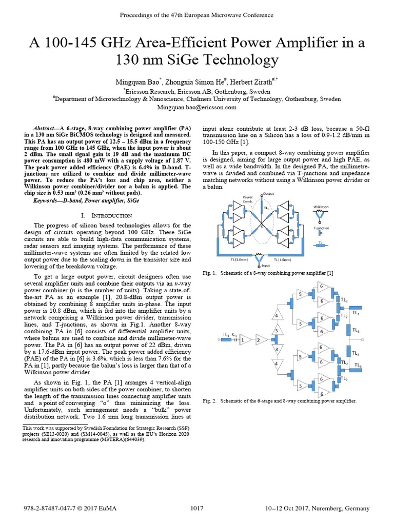 Power Amplifier in A 130 NM SiGe Technology | PDF