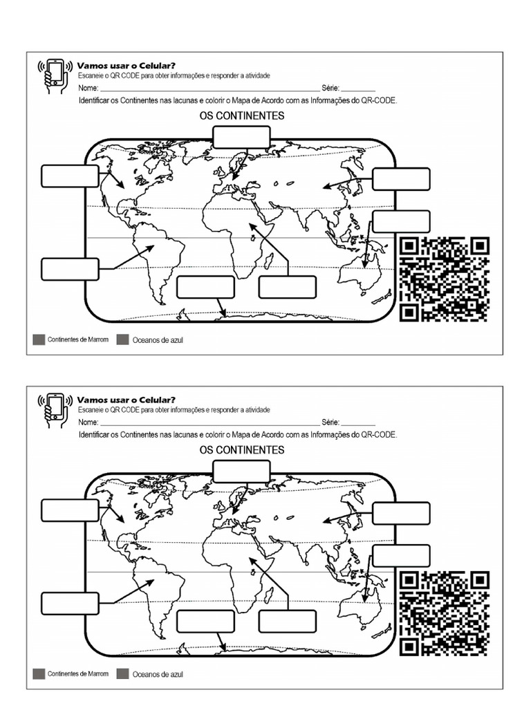 Continentes - QR-CODE Geografia | PDF
