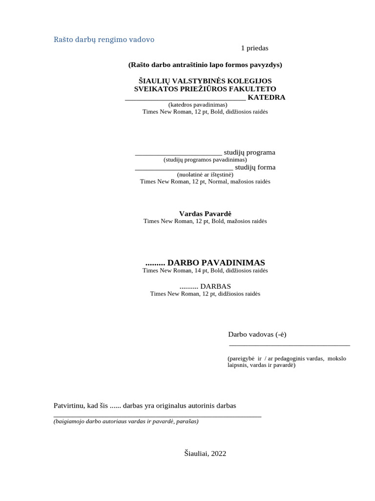 1 Priedas - Antrastinis Lapas (Forma) | PDF