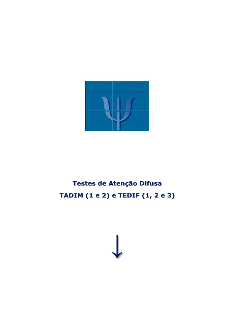 Teste de Atenção Difusa - TADIM 1 e 2 e TEDIF 1 2 e 3 | PDF