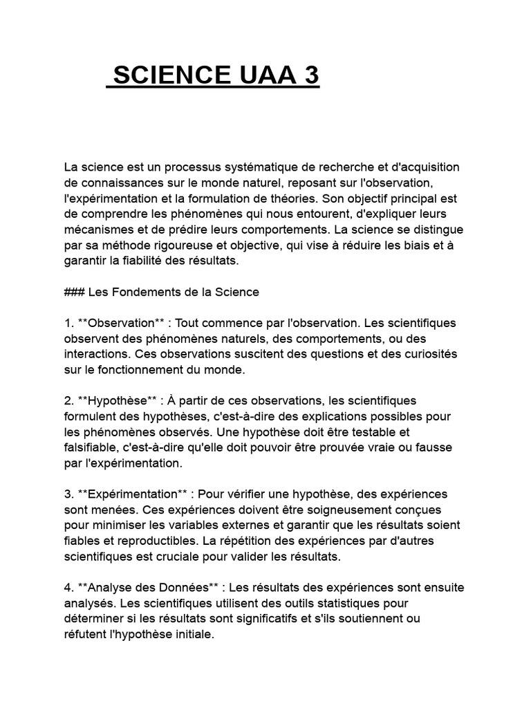 Uaa 3 Science | PDF