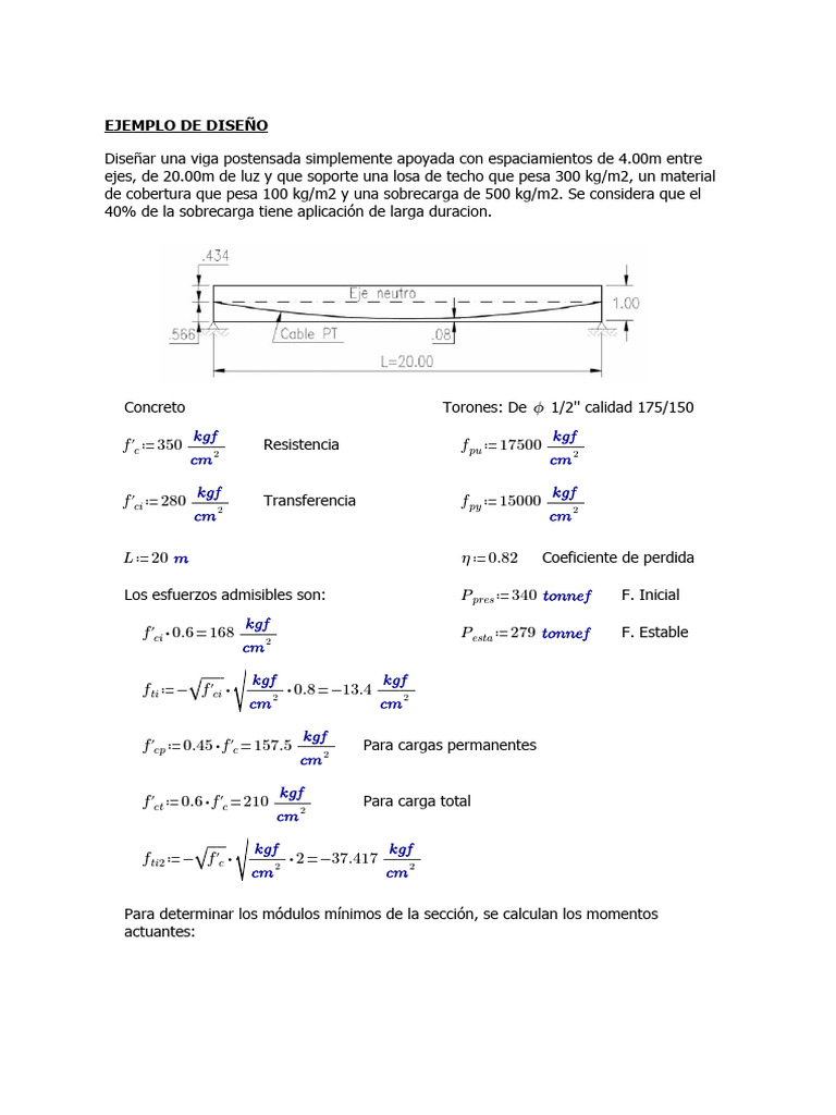 Eje1 Viga Postensada Pdf