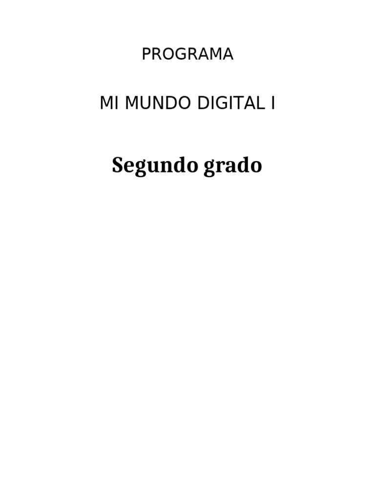 Mi Mundo Digital I Segundo Grado | PDF