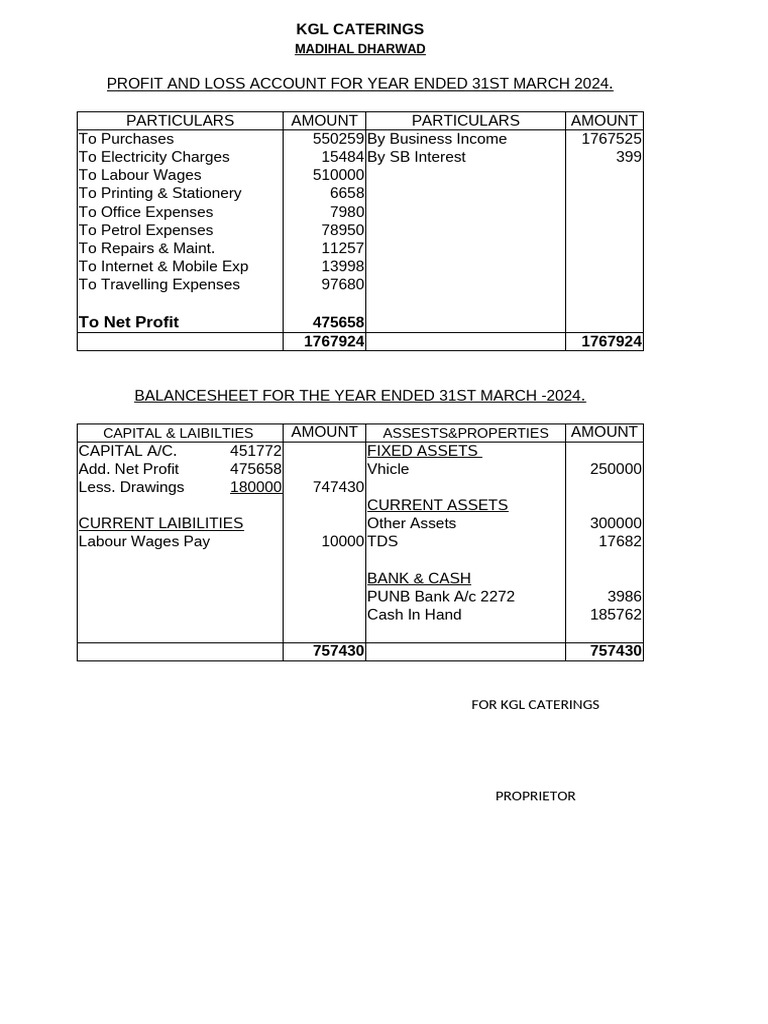 KGL Caterings 2023-24 | PDF
