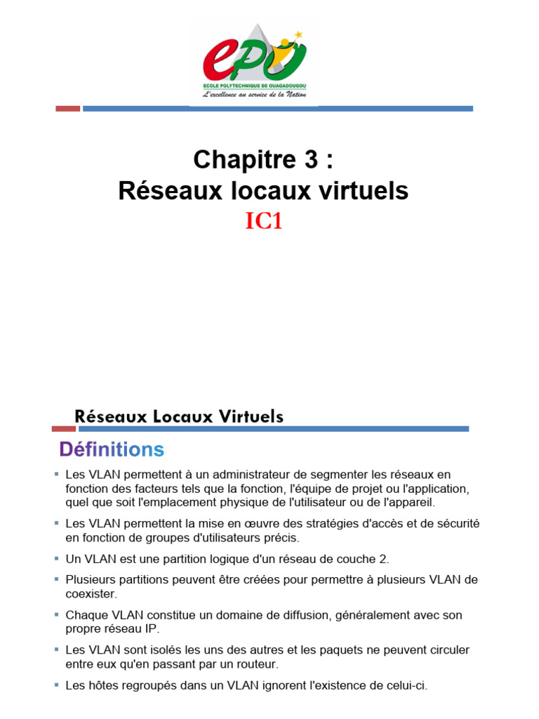 IC1-EPO - Conception LAN - Chap3 - VLAN | PDF