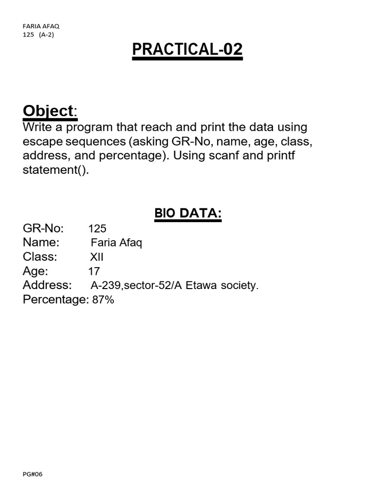 PRACTICAL 02 Correct | PDF