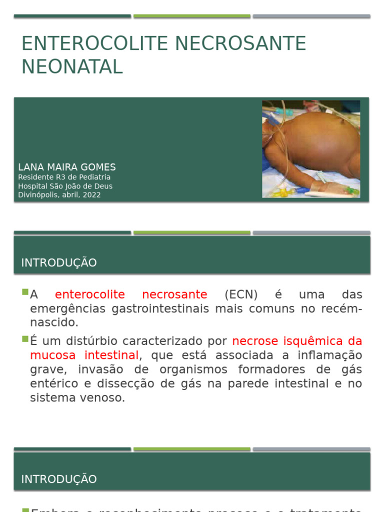 Enterocolite Necrosante Neonatal - APRESENTAÇÃO | PDF
