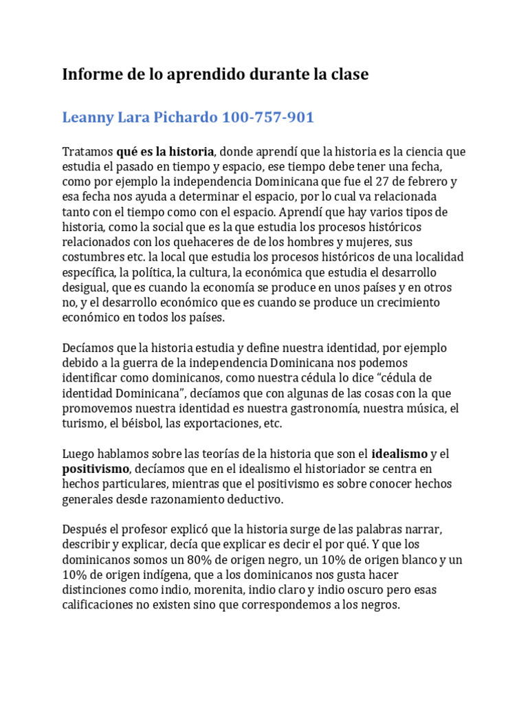 Informe de Historia | PDF