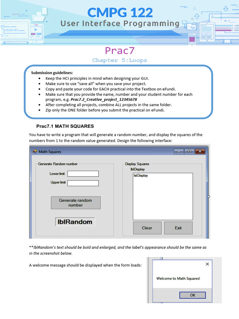 Prac7 Instruksies | PDF