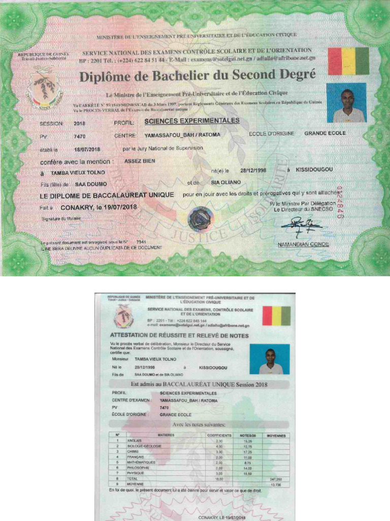 Bac Guinee | PDF