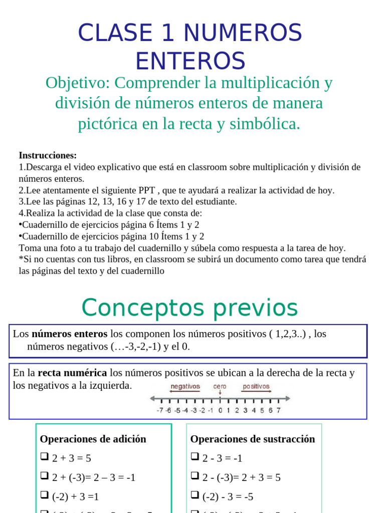 Mat Sem5 Rec1 Numeros Enteros 8b | PDF