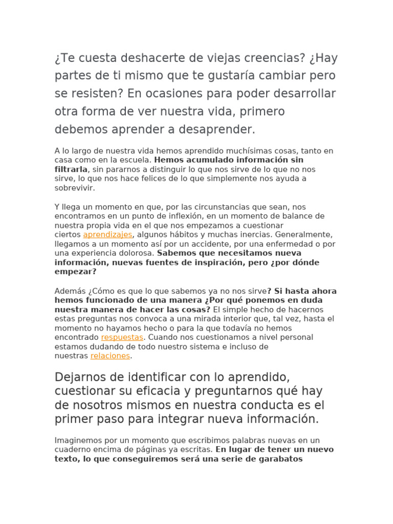 Aprender A Desaprender | PDF