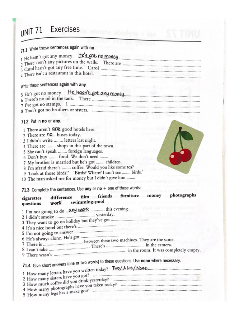 UNIT 71 Exercises | PDF