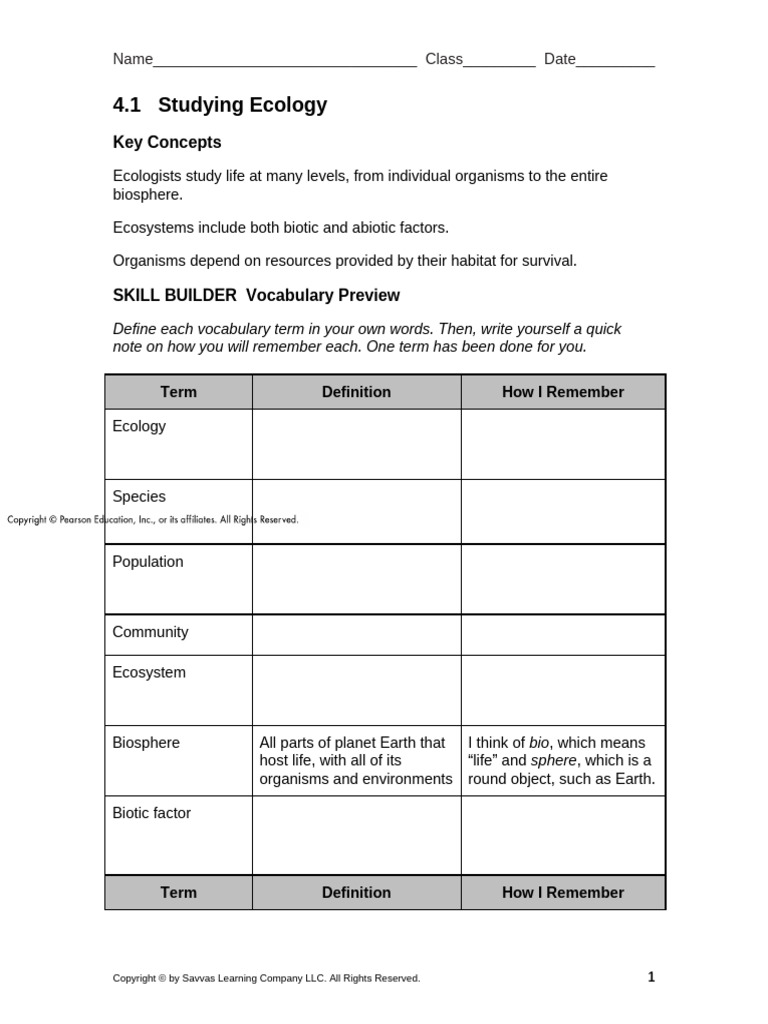 ENV21 04 01 WKBK Lesson | PDF