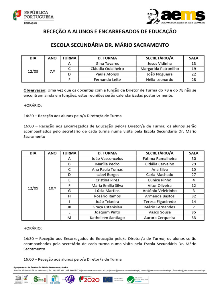 rececao_EES_ESMS | PDF