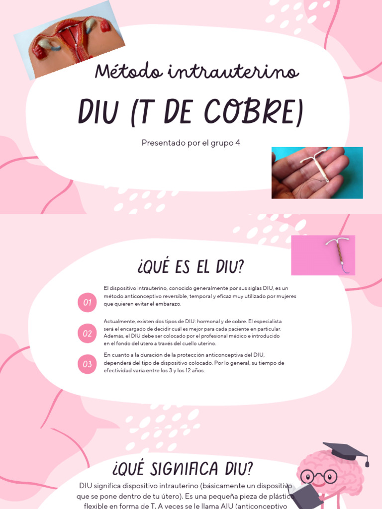 Guía sobre el DIU: Tipos y Eficacia | PDF