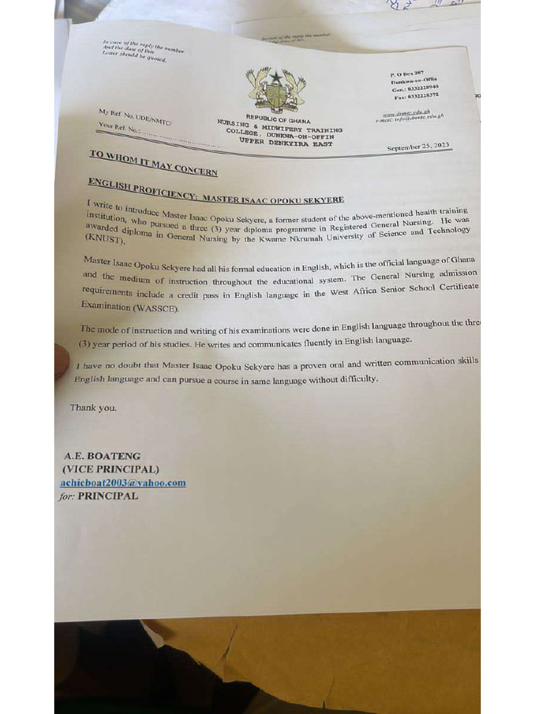 PROOF OF ENGLISH PROFICIENCY | PDF