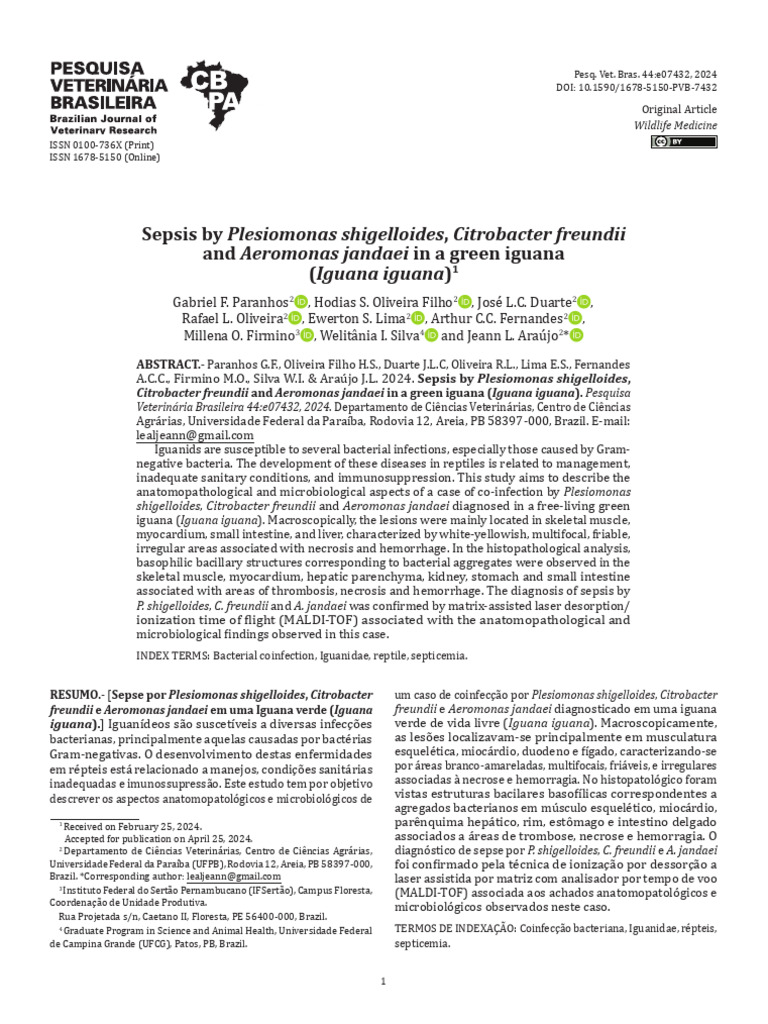 Sepsis by Plesiomonas Shigelloides, Citrobacter Freundii and Aeromonas ...