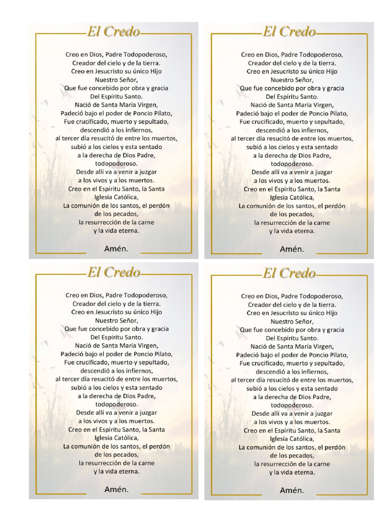 Oración Del Credo | PDF