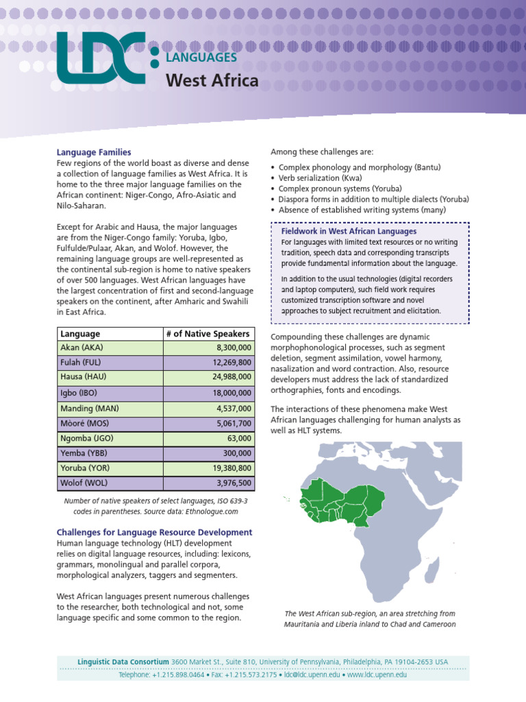 West African Languages 2019 Update | PDF