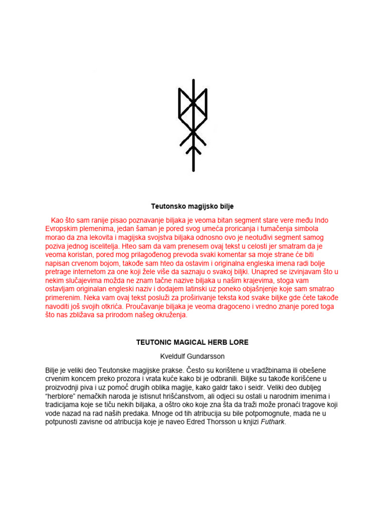03. Rune - Teutonsko Magijsko Bilje | PDF