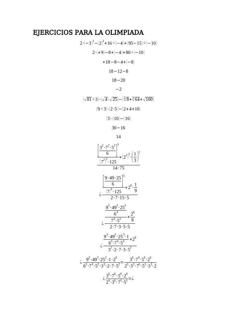 Ejercicios de Olimpiadas 2024-3 | PDF | Números | Notación Matemática