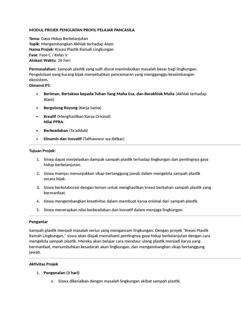 Modul p5 Dari Chat GPT | PDF