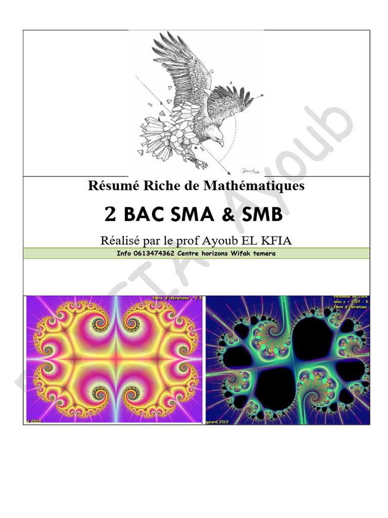 Résume Riche de Mathématiques 2°bac-SM ELKFIA AYOUB | PDF
