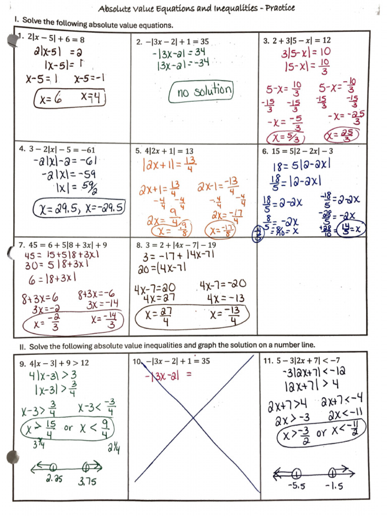 Solving Abs Val KEY | PDF