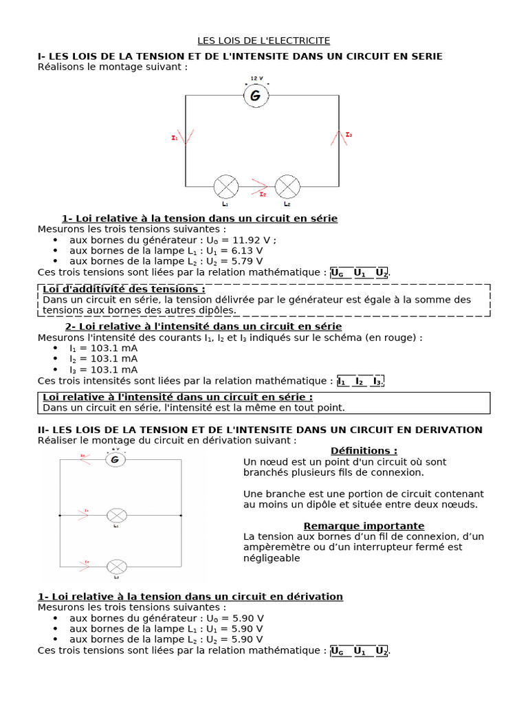 Les Lois de l' Electricite | PDF