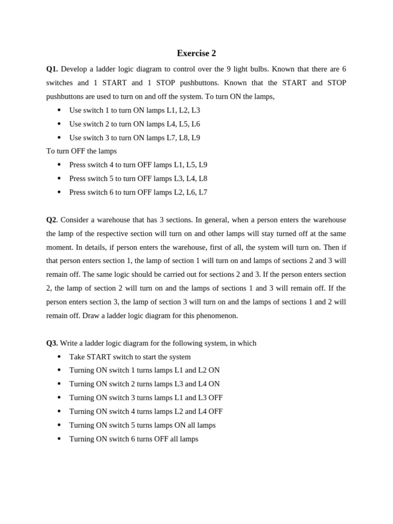 PLC Exercise 2 | PDF