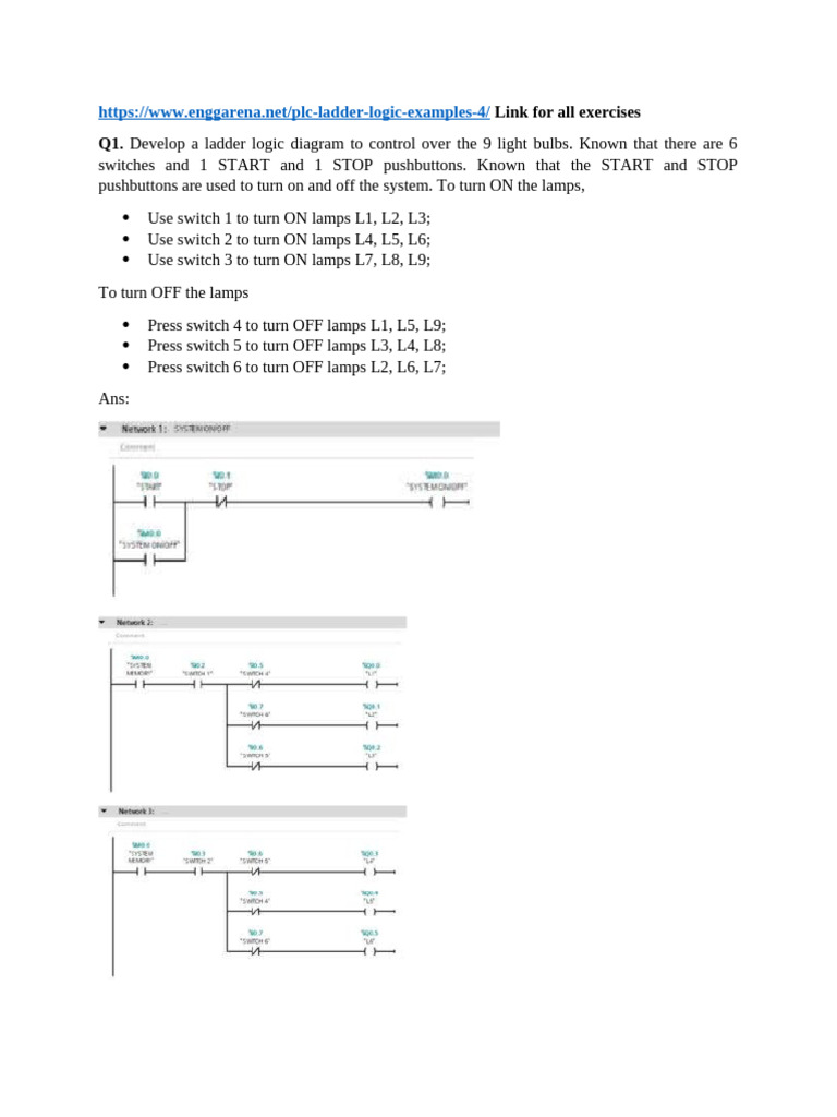 PLC Exercise 2 Solution | PDF