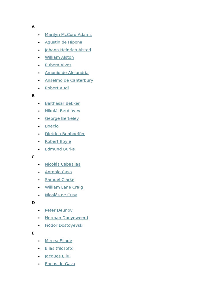 Filosofos Cristianos - Lista | PDF