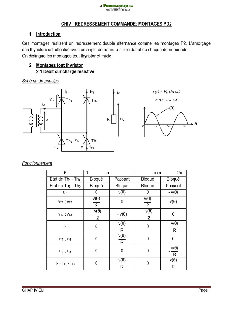 Chiv - Redressement Commande - PD2 | PDF
