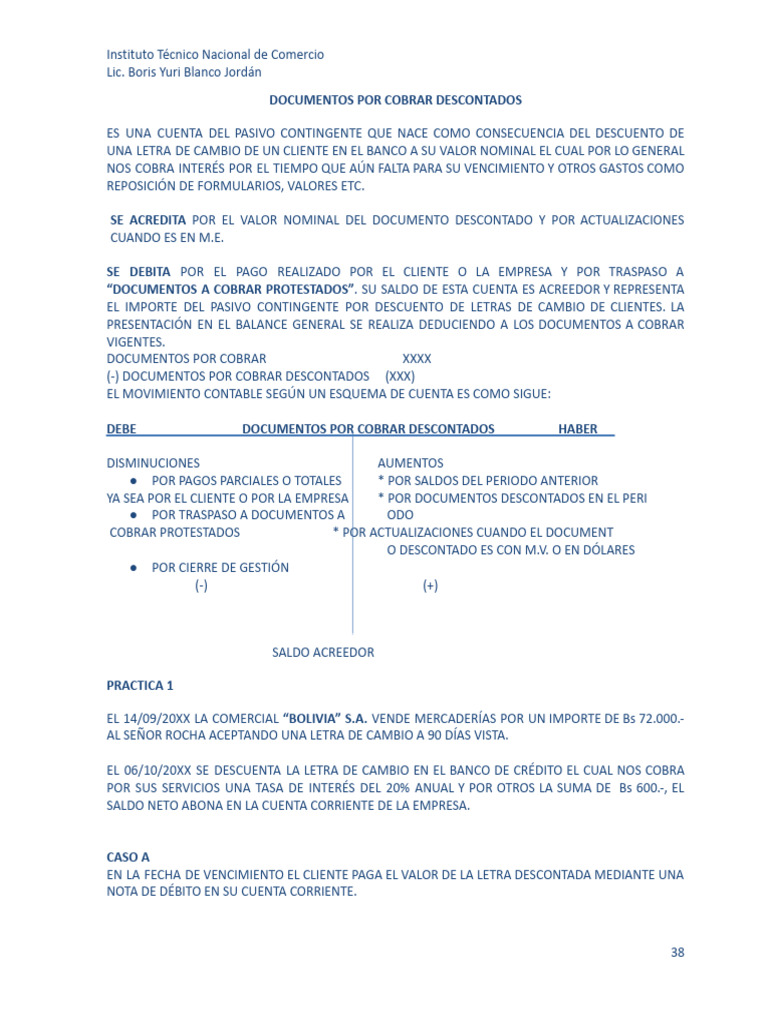 10. DOCUMENTOS POR COBRAR DESCONT | PDF