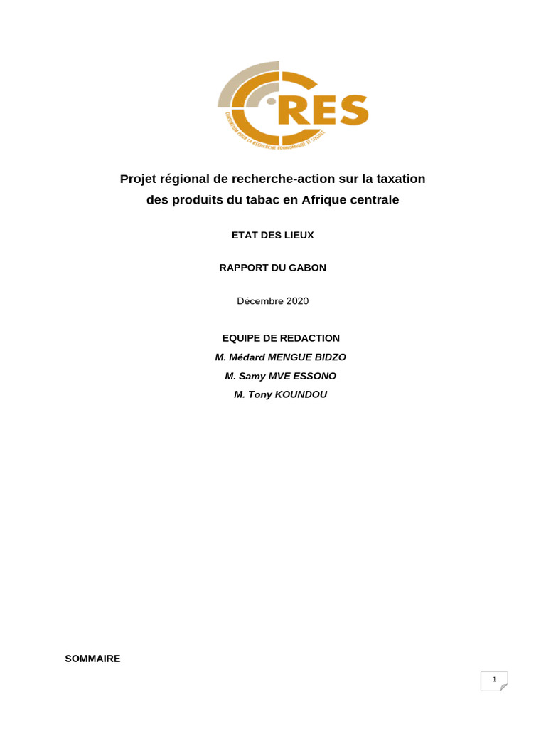 CRES DRAFT 3 GABON-version Définitive | PDF