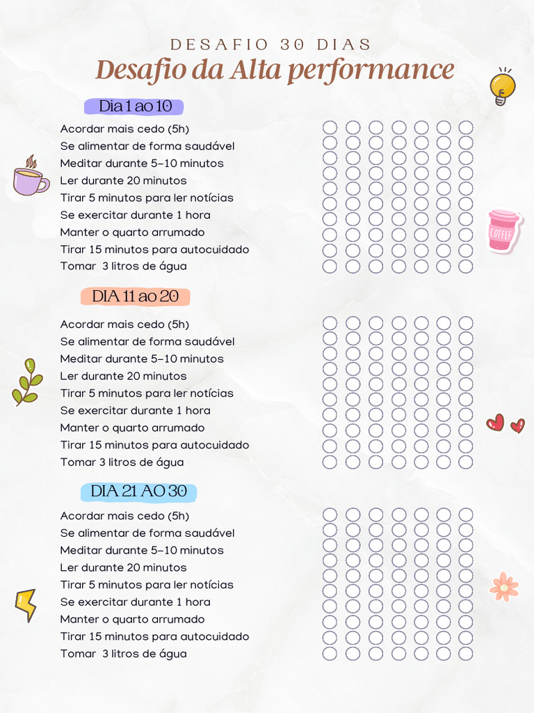 Desafio 30 Dias Alta Performance | PDF