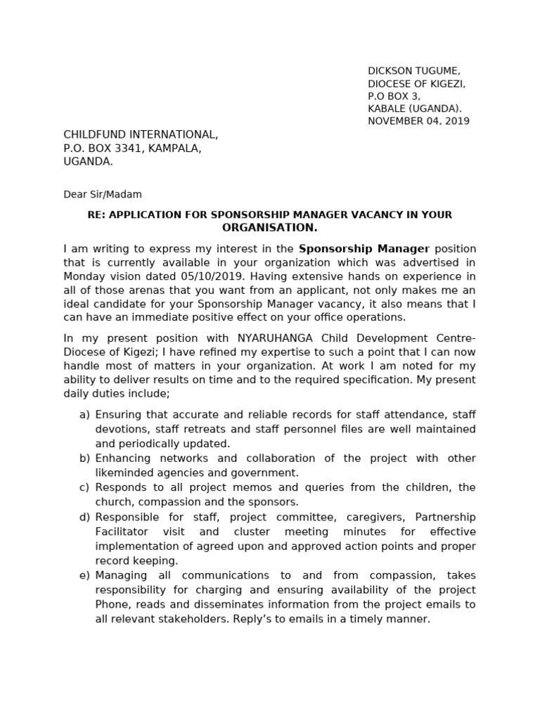 Resume Letter | PDF