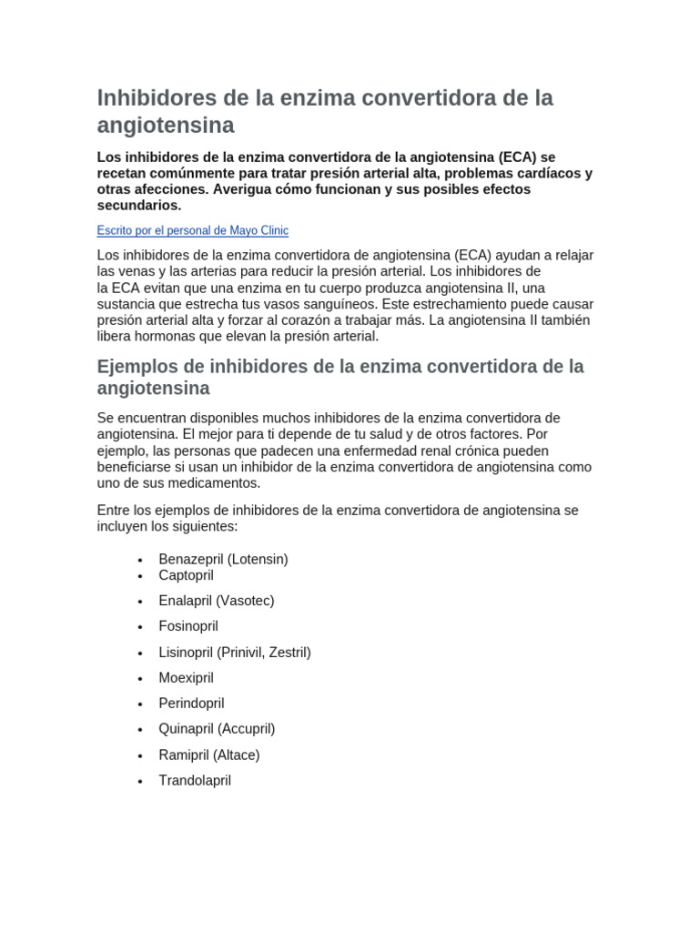 Inhibidores de La Enzima Convertidora de La Angiotensina | PDF
