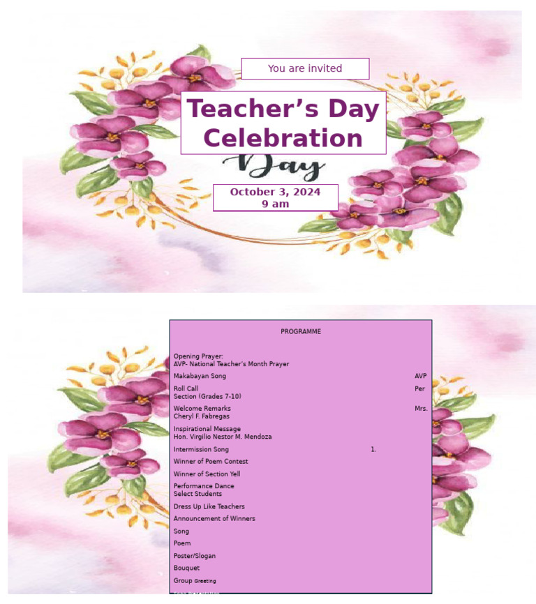 Program Teachers Day | PDF