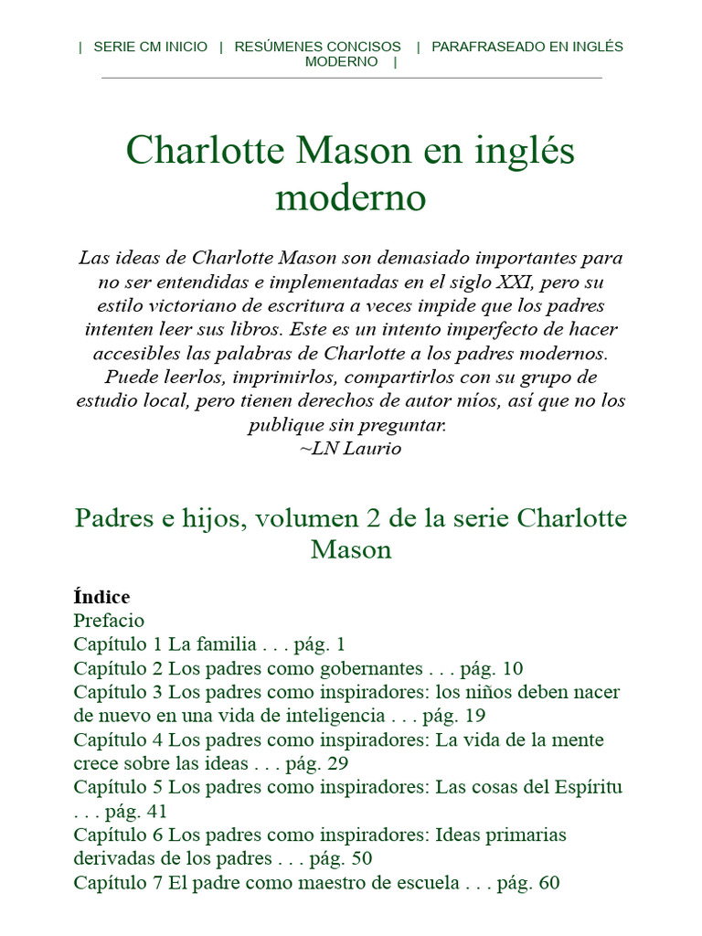 Charlotte Mason Volumen 2. AOL | PDF