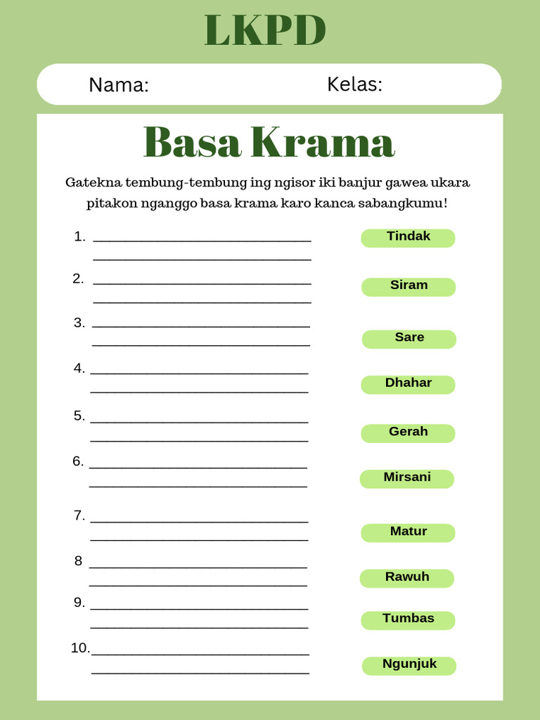 LKPD Bahasa Jawa | PDF