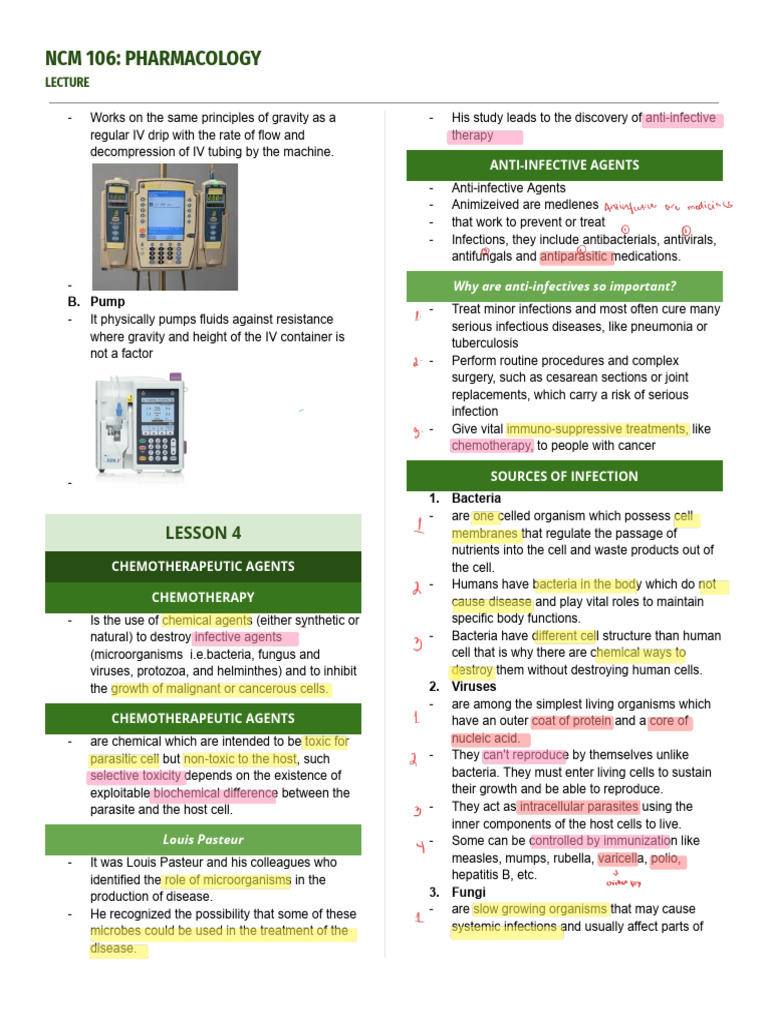 NCM 106: Pharmacology: Lesson 4 | PDF
