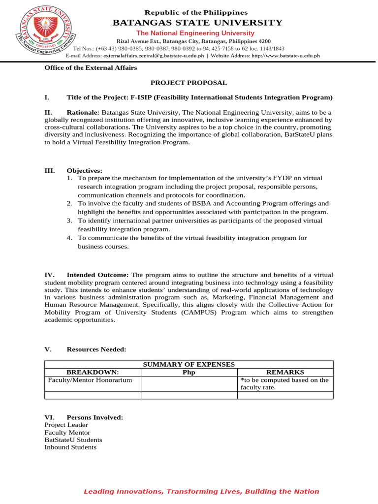 Project Proposal Malvar | PDF