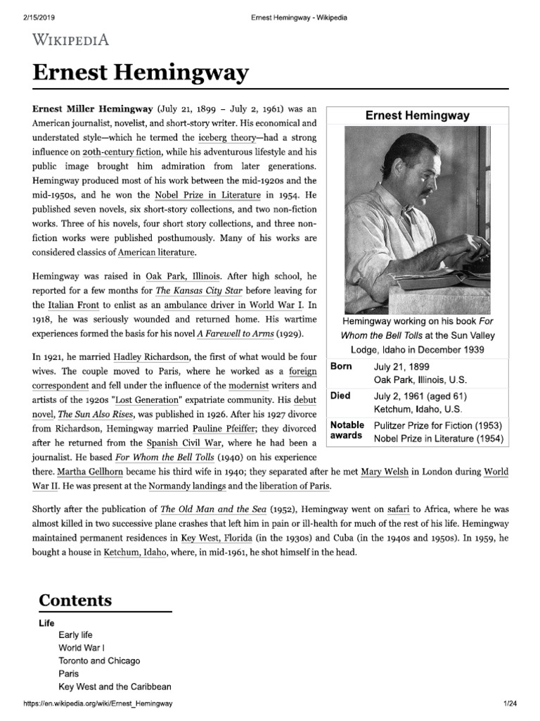 Ernest Hemingway | PDF