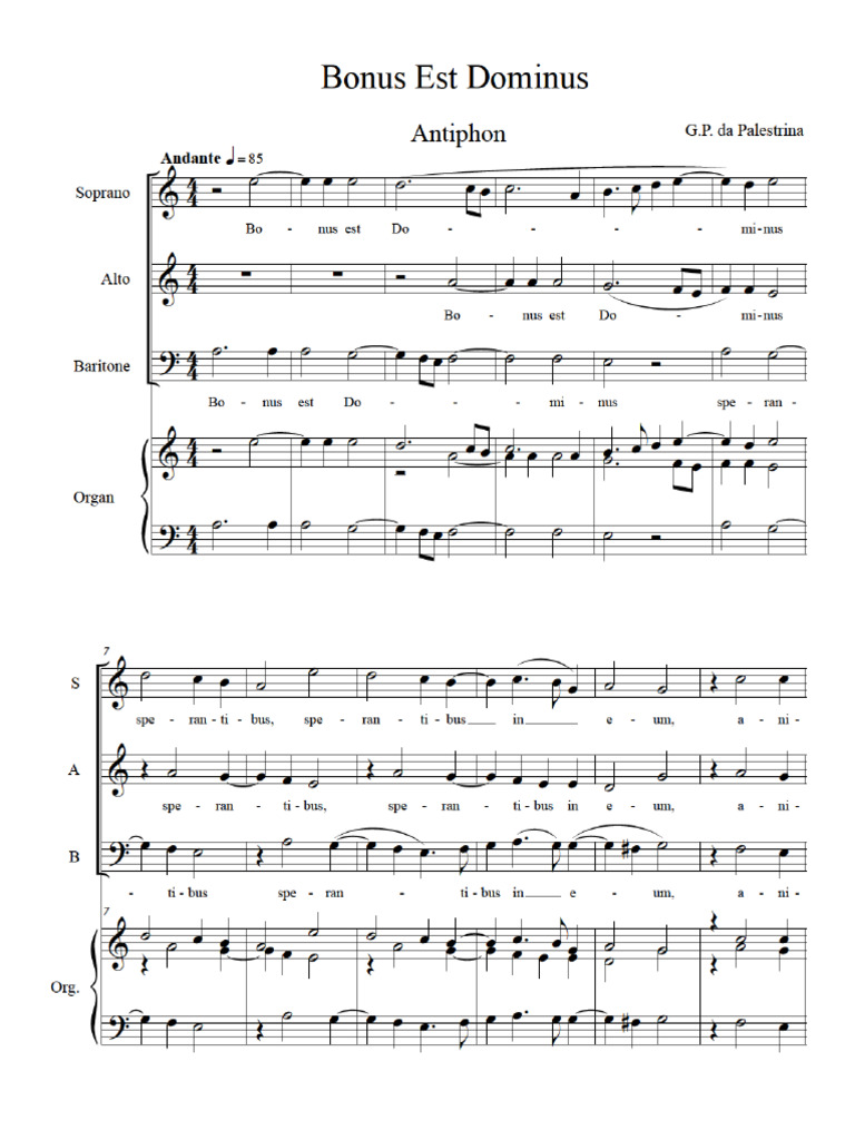 Bonus Est Dominus | PDF