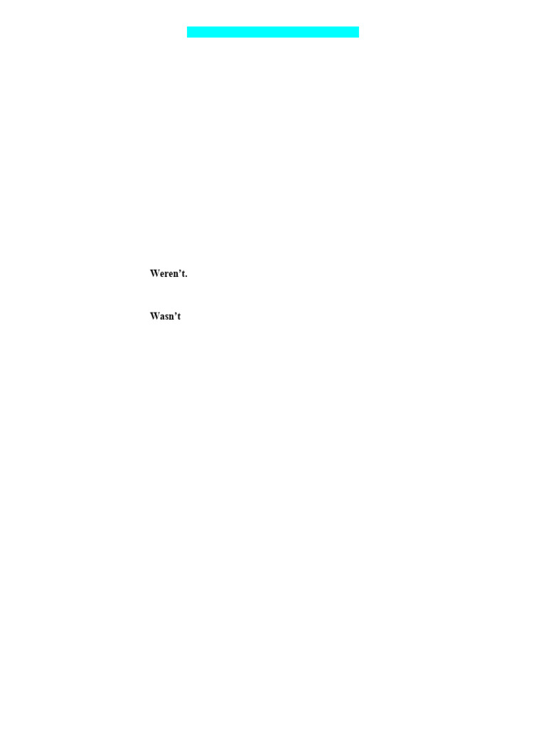 Past Continuous Tense Negative Practice | PDF