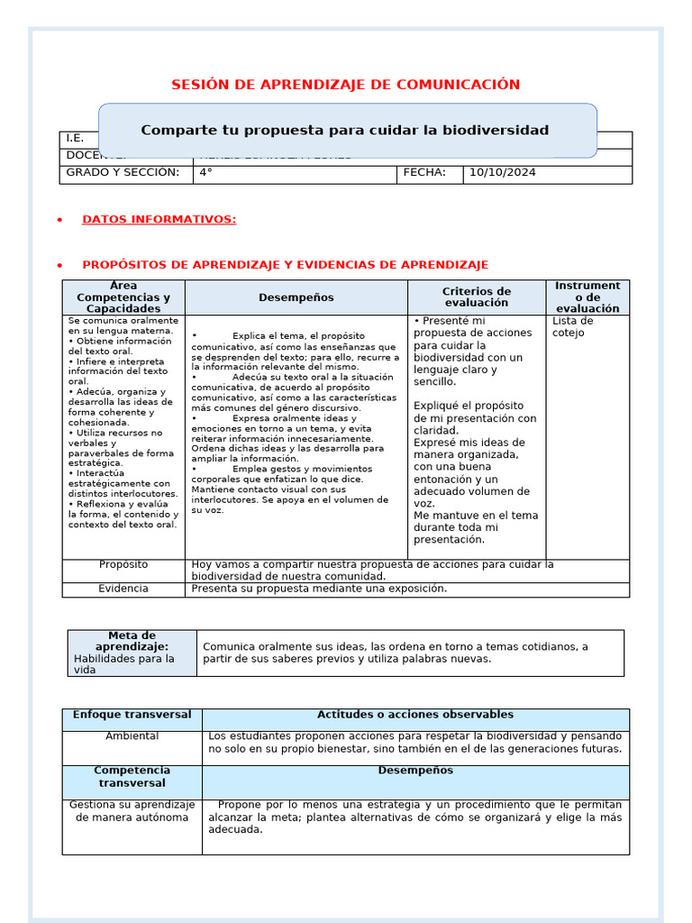 SESION COMU. 10-10-2024 | PDF